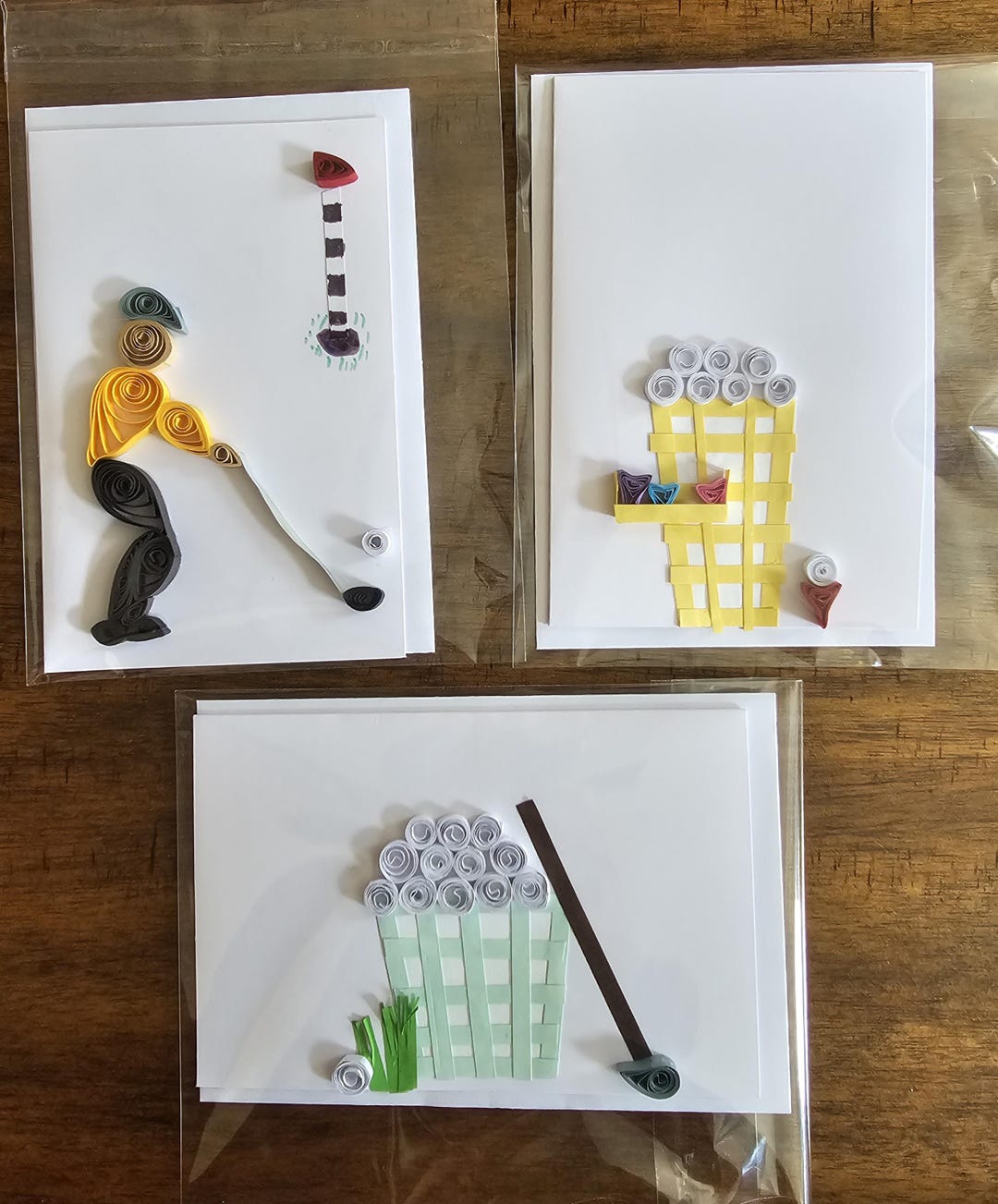 Golf Quilled Greeting Card - Etsy