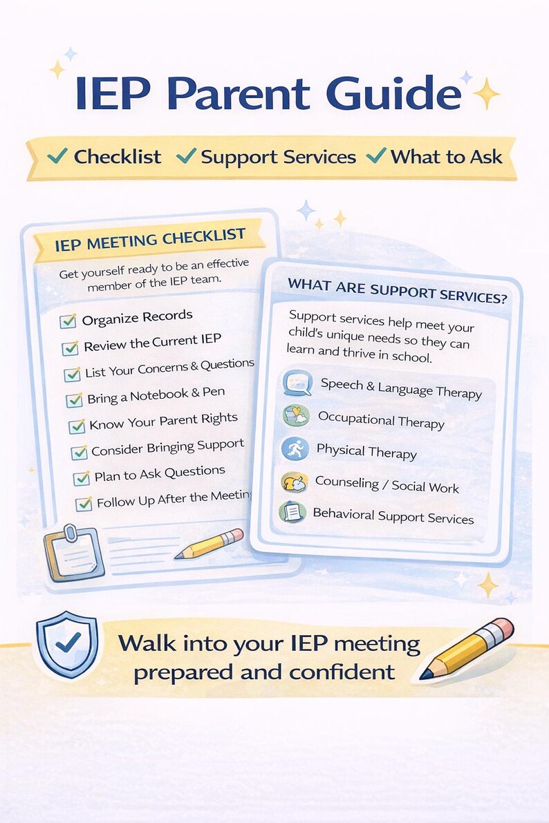 IEP Parent Guide Printable | IEP Meeting Checklist | Accommodations Vs ...