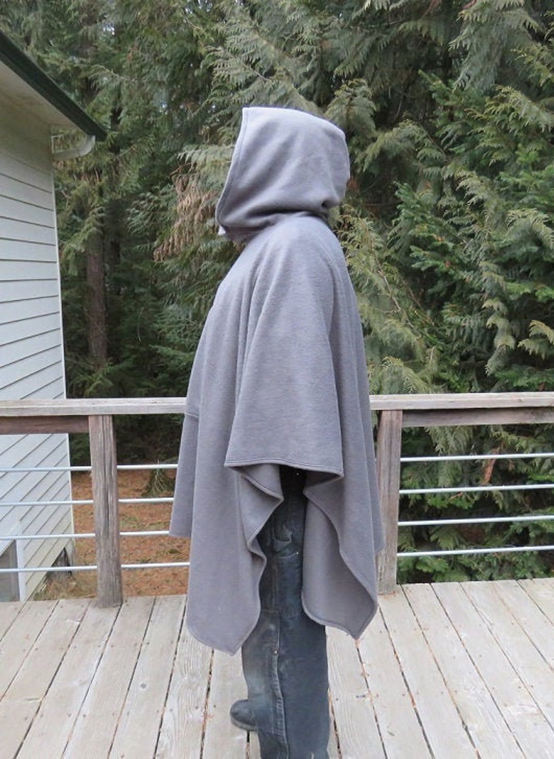 Poncho, Mens Poncho, Poncho Men, Fleece Poncho, Hooded Poncho ...