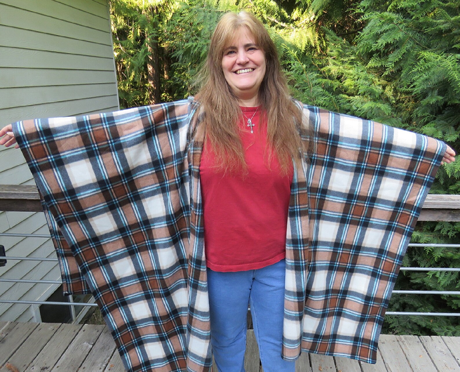 Fleece Wrap Mens Poncho Fleece Shawl Plaid Wrap Hooded - Etsy