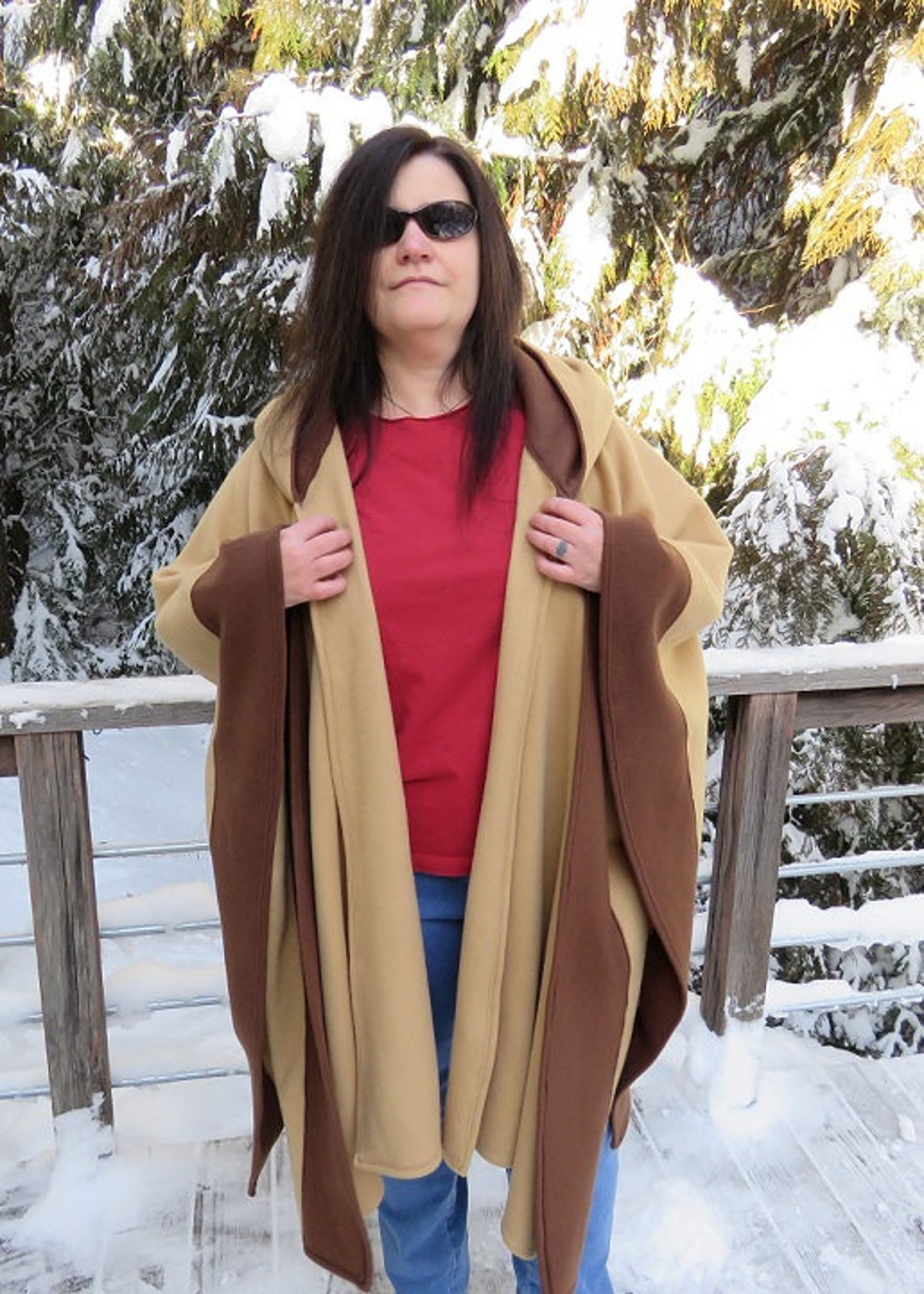 Hooded Wrap, Fleece Shawl, Mens Shawl, Hooded Fleece Poncho, Mens ...