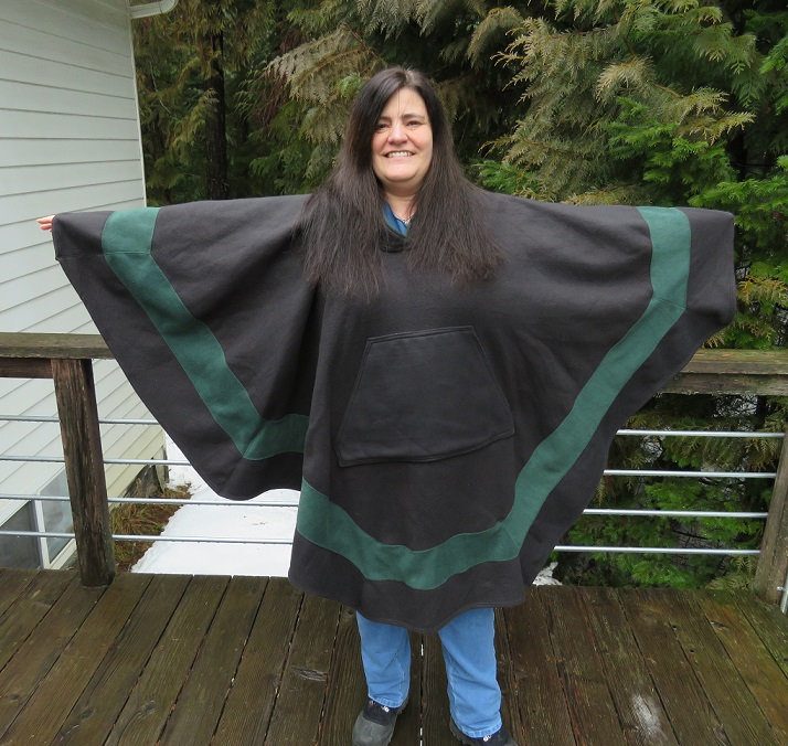 Poncho, Mens Poncho, Fleece Poncho, Hooded Poncho, Plus Size Poncho ...