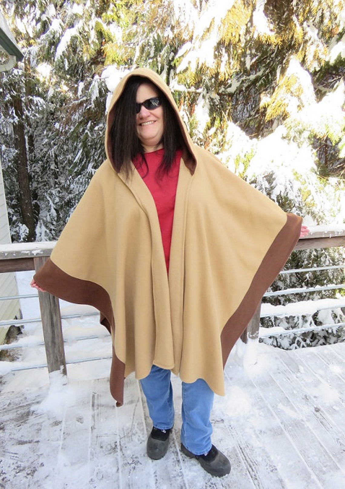 Hooded Wrap, Fleece Shawl, Mens Shawl, Hooded Fleece Poncho, Mens ...