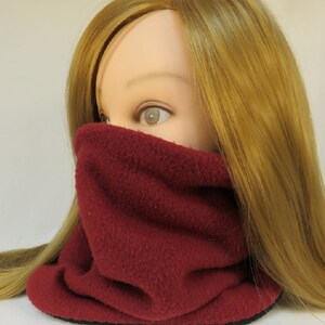 Fleece Cowl, Reversible Fleece Cowl, Neck Warmer, Double Layer, Winter ...