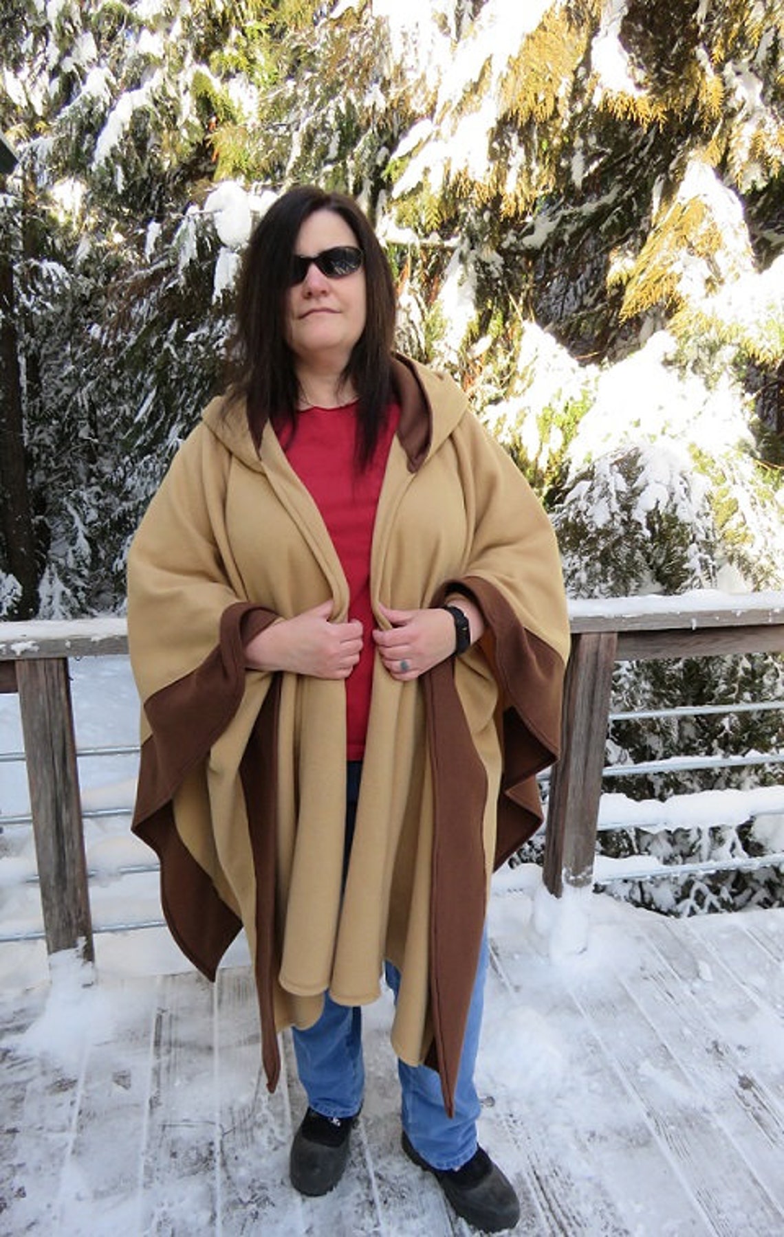 Hooded Wrap, Fleece Shawl, Mens Shawl, Hooded Fleece Poncho, Mens ...