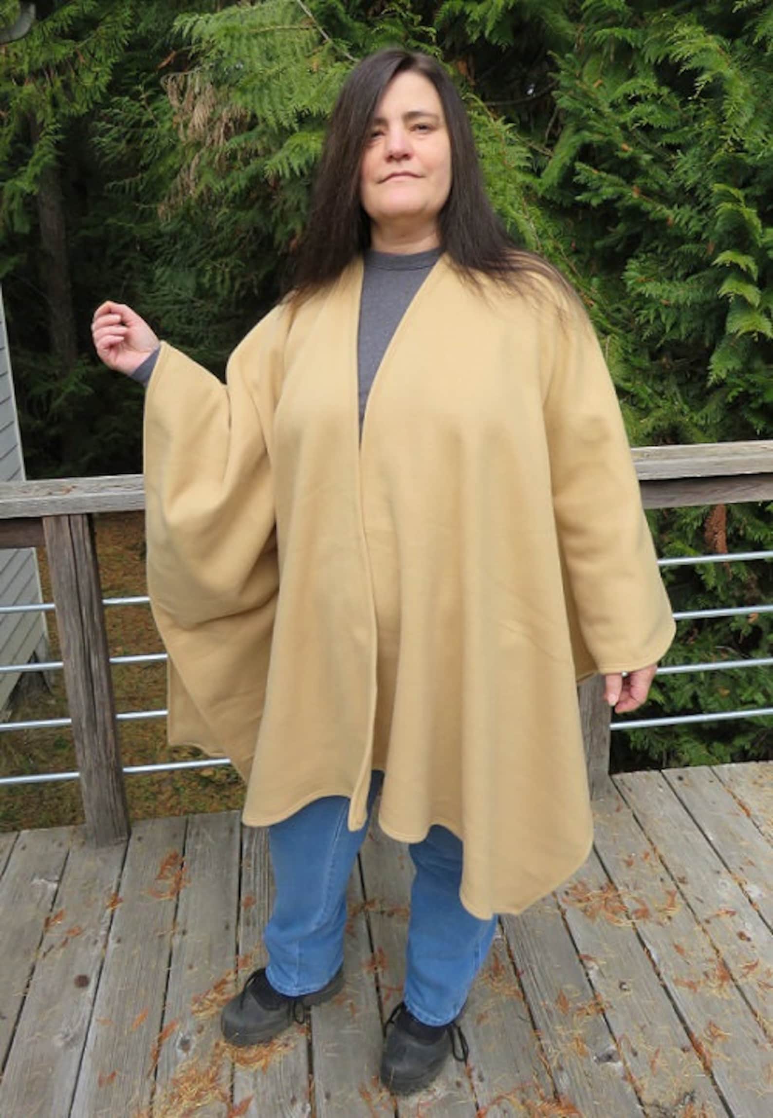 Womens Fleece Wrap, Fleece Shawl, Womens Cape, Fleece Ruana, Fleece ...