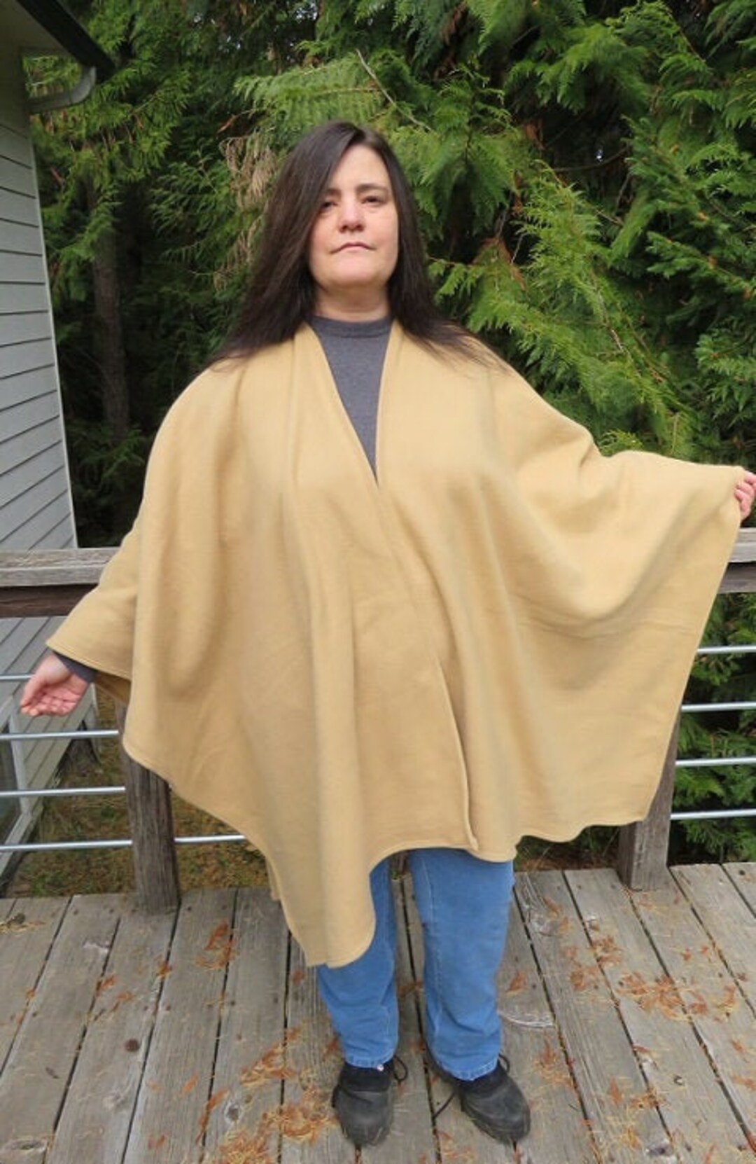 Womens Fleece Wrap, Fleece Shawl, Womens Cape, Fleece Ruana, Fleece ...