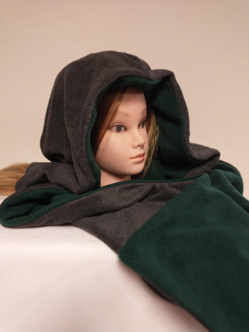 Fleece Hooded Scarf/ Fleece Scoodie/ Fleece Snood/ Hooded Scoodie ...
