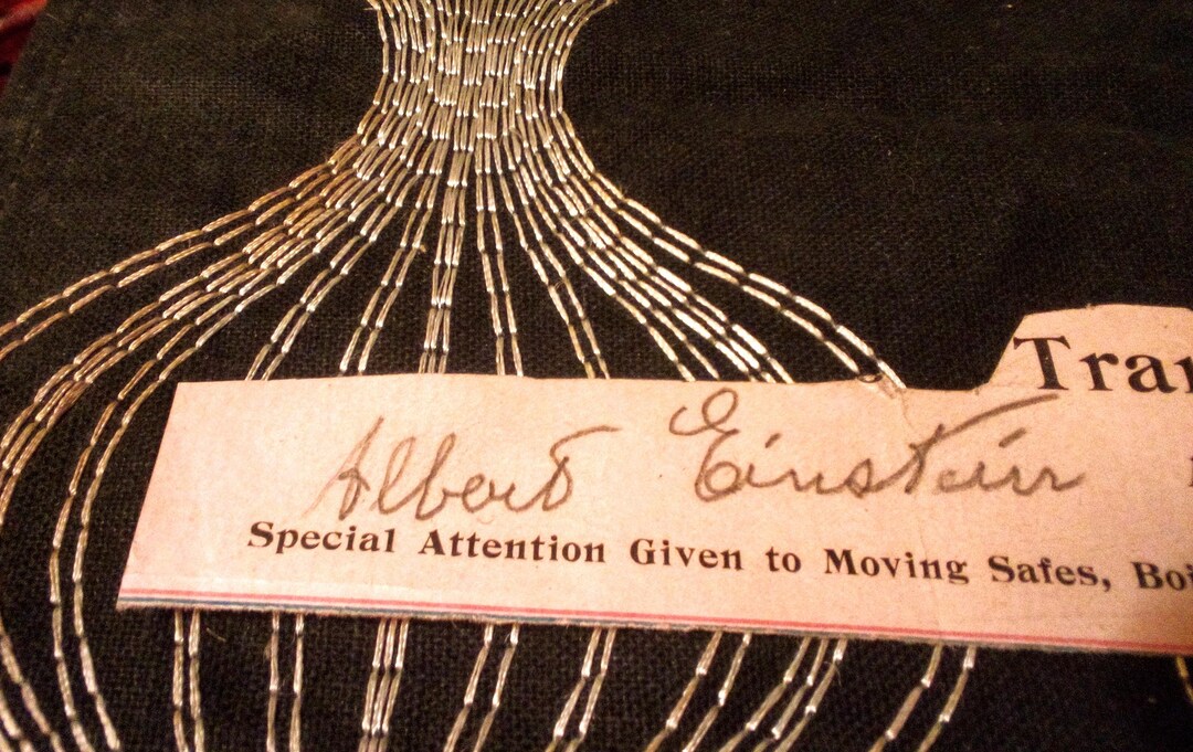 Albert Einstein Signature on Period Laid Line Paper Reciept W Ref to ...