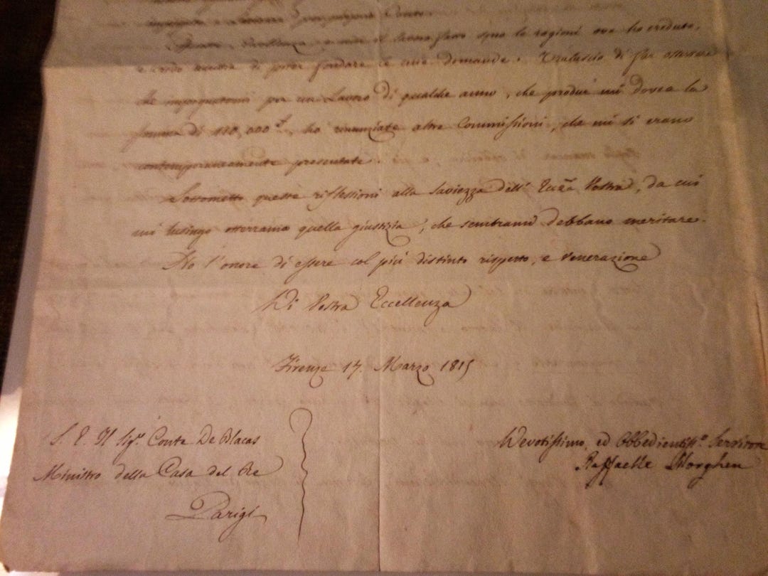 Raffaello Morghen Letter Hand Written and Signed W Famous Signatures ...
