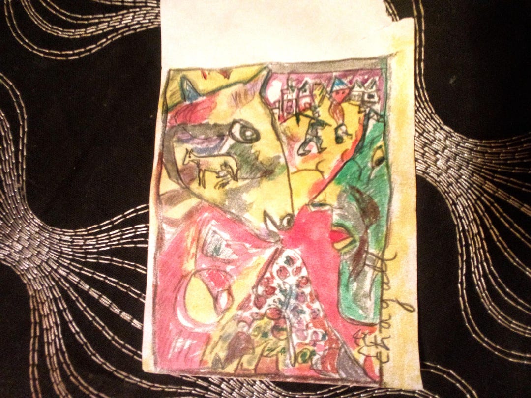 Marc Chagall Original Working Drawing Signed One of a Kind No Print W ...