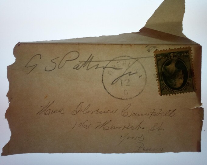 General George S Patton Bold Signature on Vintage Envelope W Rare Stamp ...