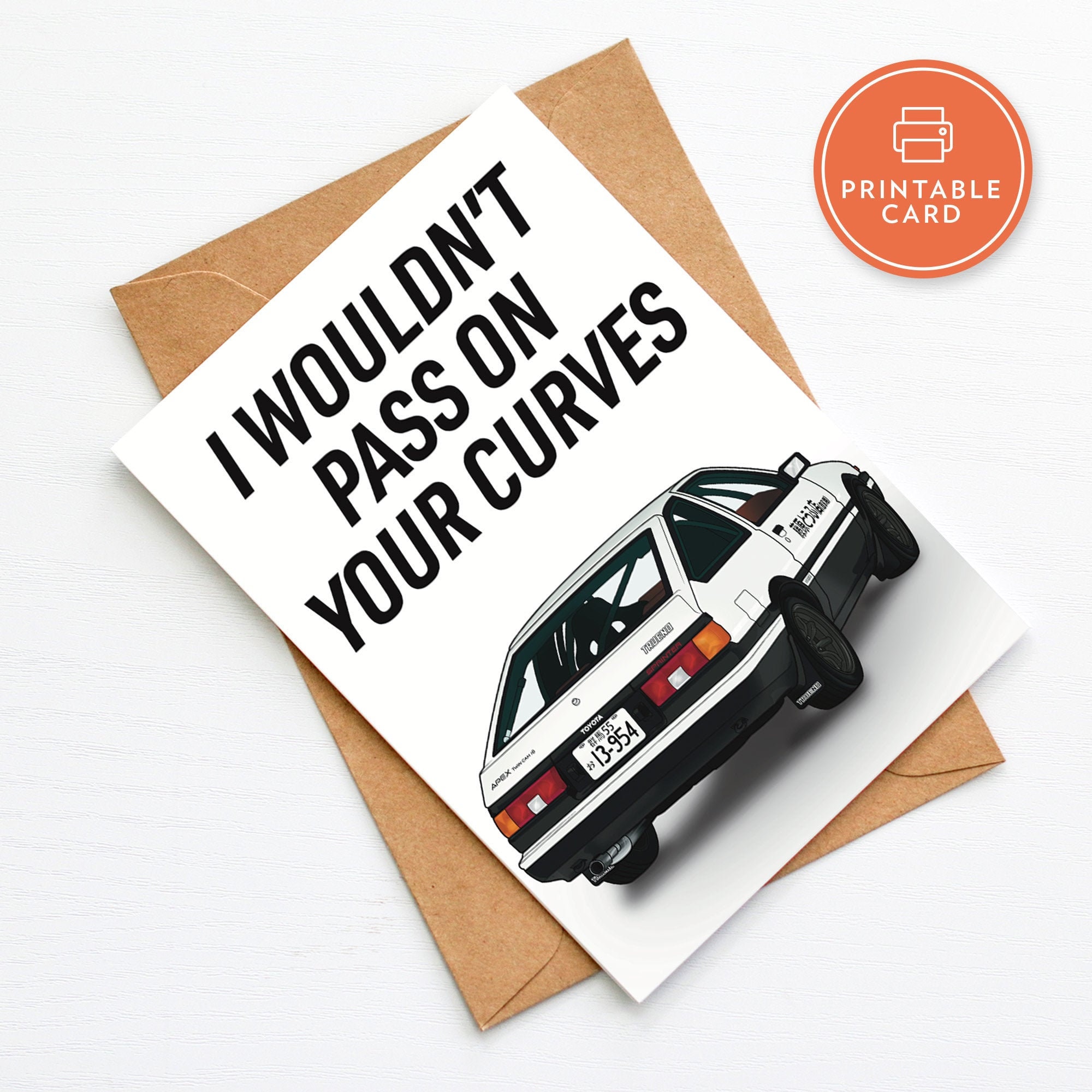 Printable Card Anniversary Card Toyota AE86 JDM Car | Etsy