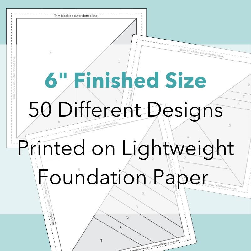 6" Scrappy Triangle Foundation Pad | 50 Different Pre-printed ...
