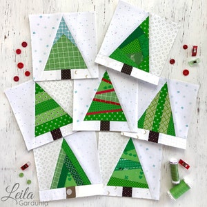 PDF | 6" Scrappy Christmas Trees | Foundation Paper-pieced Holiday ...