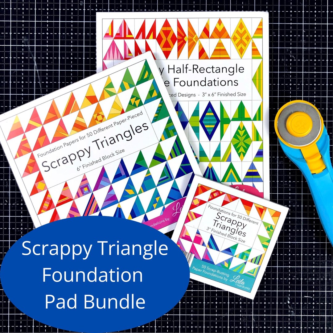 Bundle | Scrappy Triangle Foundation Paper-piecing Pads | 3 Pads ...