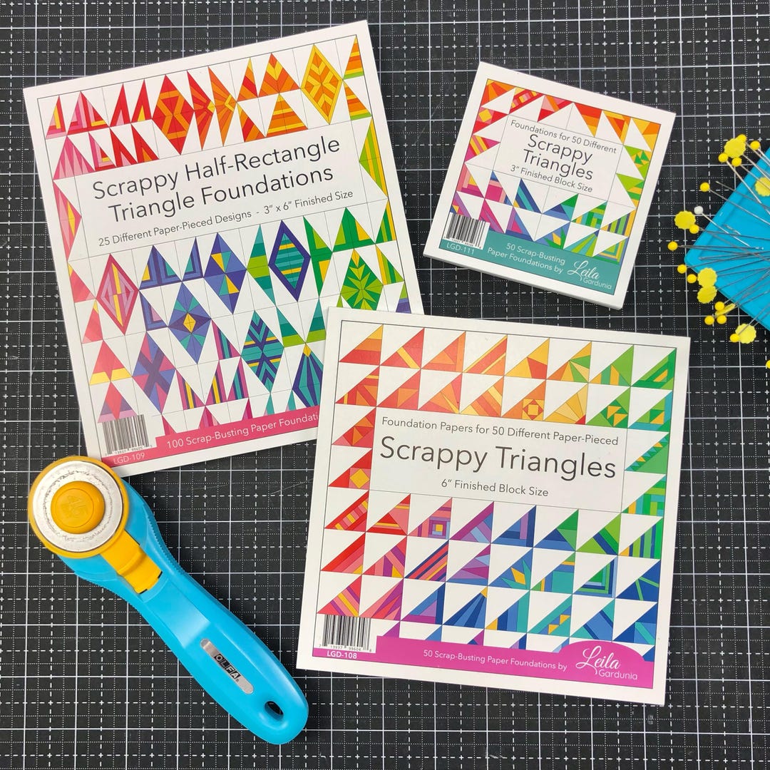 Bundle | Scrappy Triangle Foundation Paper-piecing Pads | 3 Pads ...