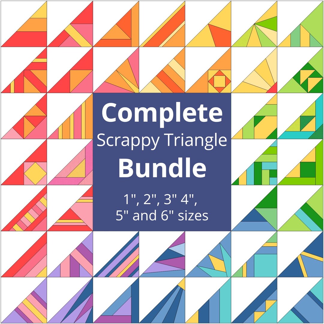 PDF | Huge Bundle of 1", 2", 3", 4", 5" & 6" Scrappy Half Square ...