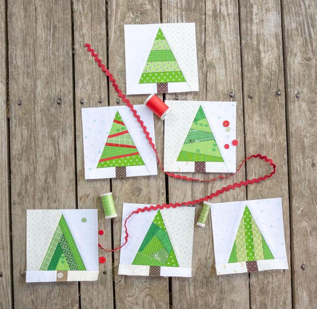 PDF | 6" Scrappy Christmas Trees | Foundation Paper-pieced Holiday ...