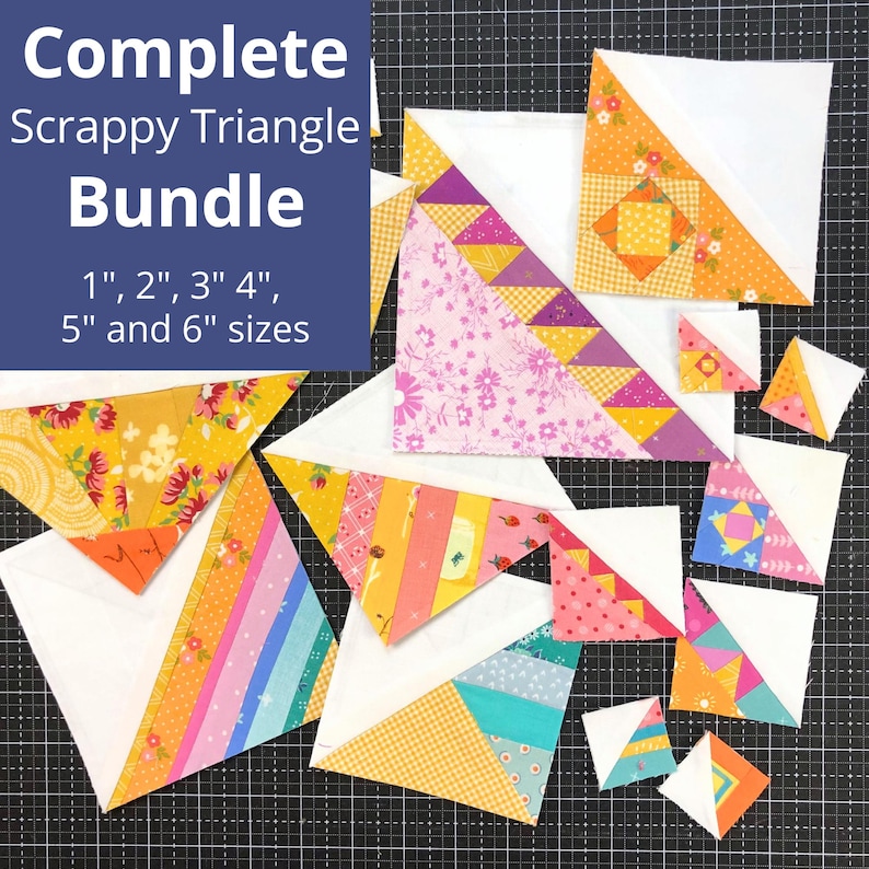 PDF | Complete Scrappy Triangle Bundle - 1", 2", 3", 4", 5" & 6 ...