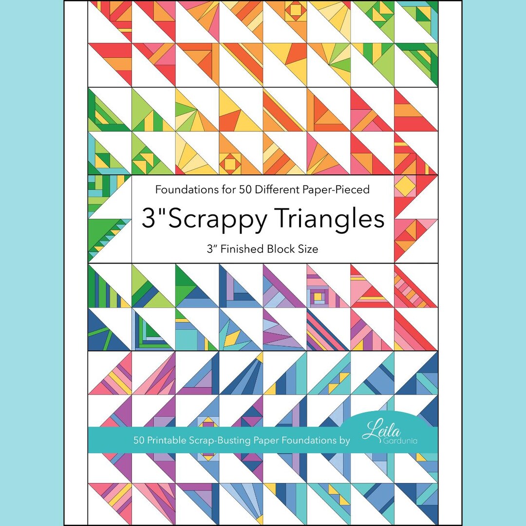PDF | 3" Scrappy Triangle Printable Foundations | 50 Different ...