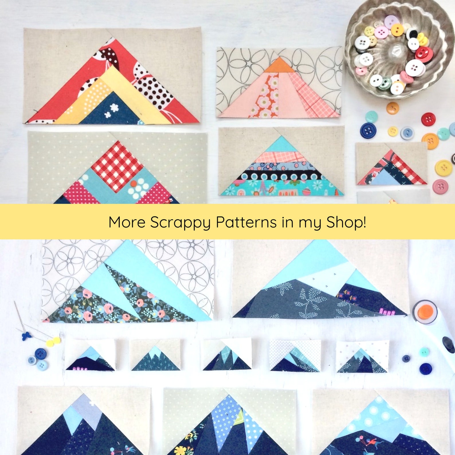 2 Scrappy Triangles From the Tiny Piecing Collection - Etsy Canada