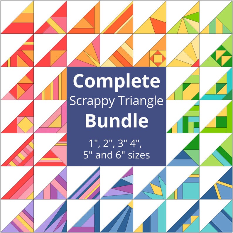 PDF | Huge Scrappy Triangle Bundle - 1", 2", 3", 4", 5" & 6" Scrappy ...
