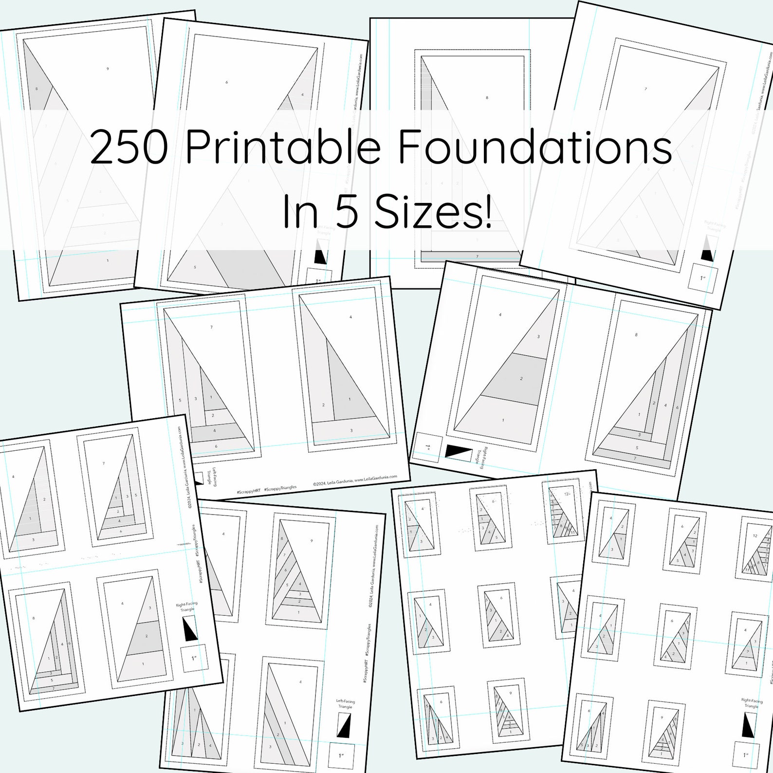 PDF | Complete Set of Scrappy Half-rectangle Triangle Foundations | 5 ...