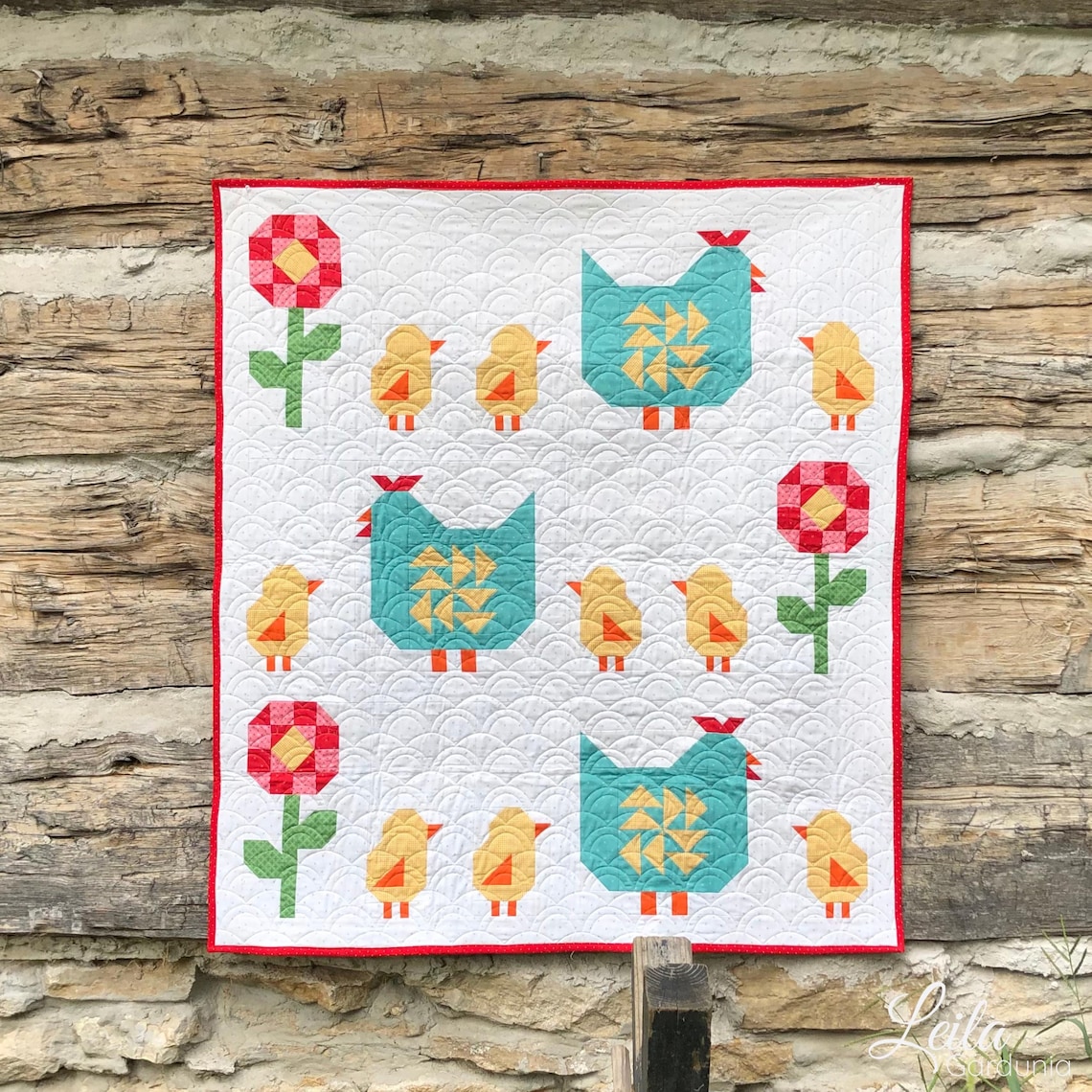 PDF | Chicks in a Row Quilt Pattern by Leila Gardunia Design - Etsy