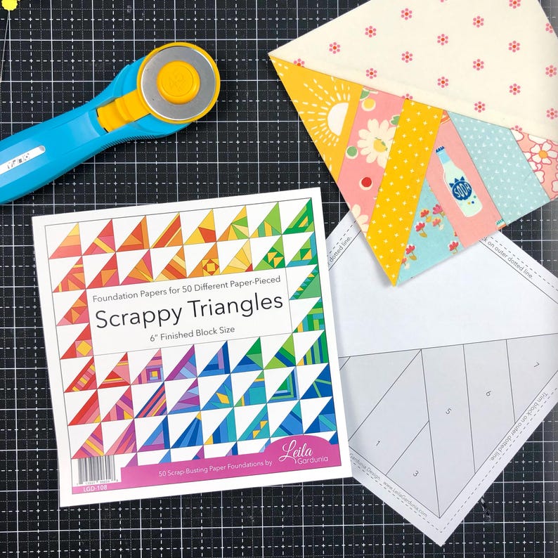6" Scrappy Triangle Foundation Pad | 50 Different Pre-printed ...