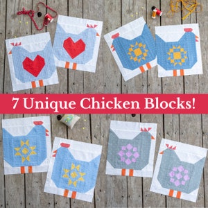 PDF | Quilty Chicks | Chicken Block of the Month Quilt Pattern - Etsy