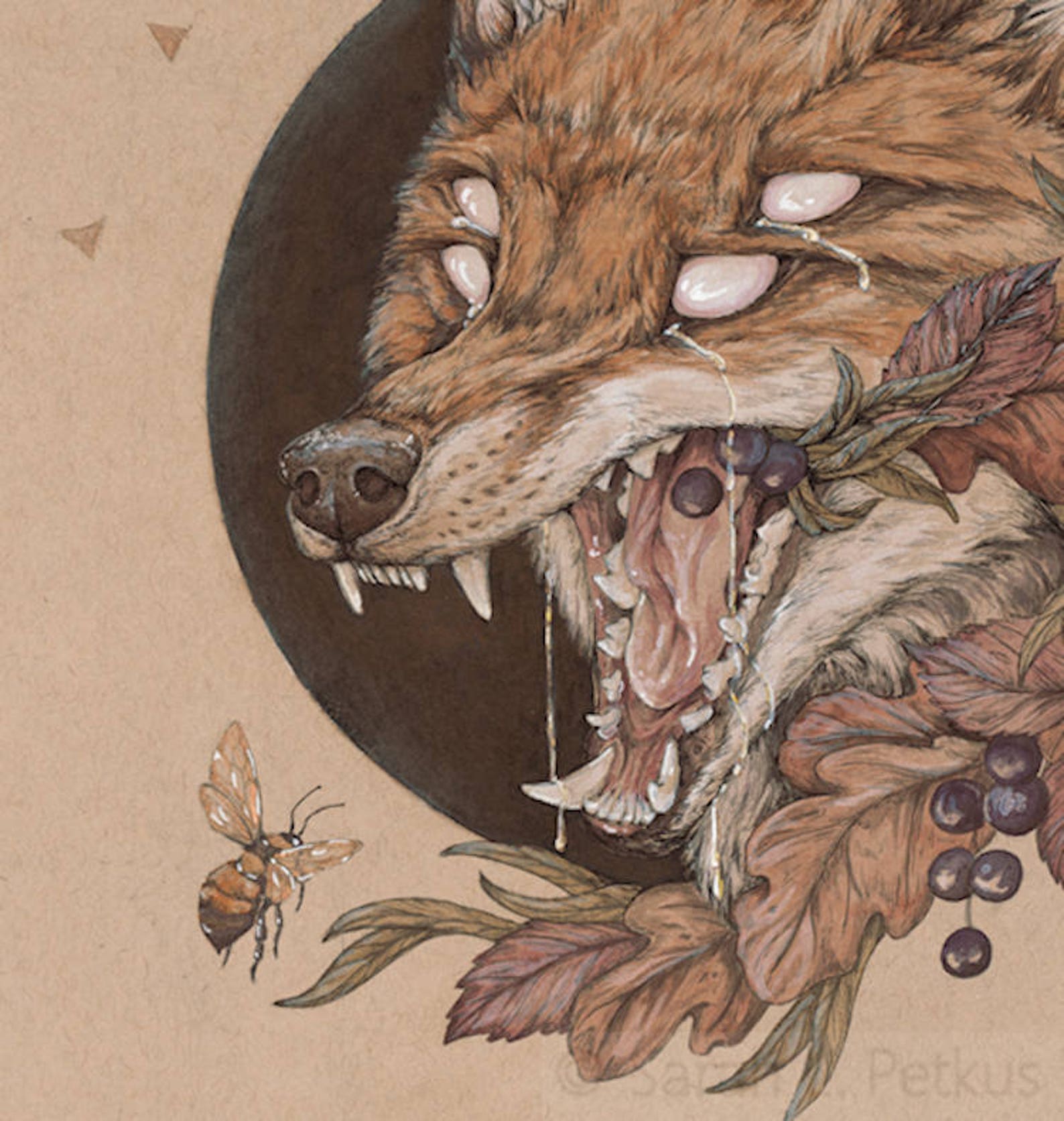 11 X 14 Fox Fine Art Print - Dark Art - Spooky Witchy Decor - Flora and ...