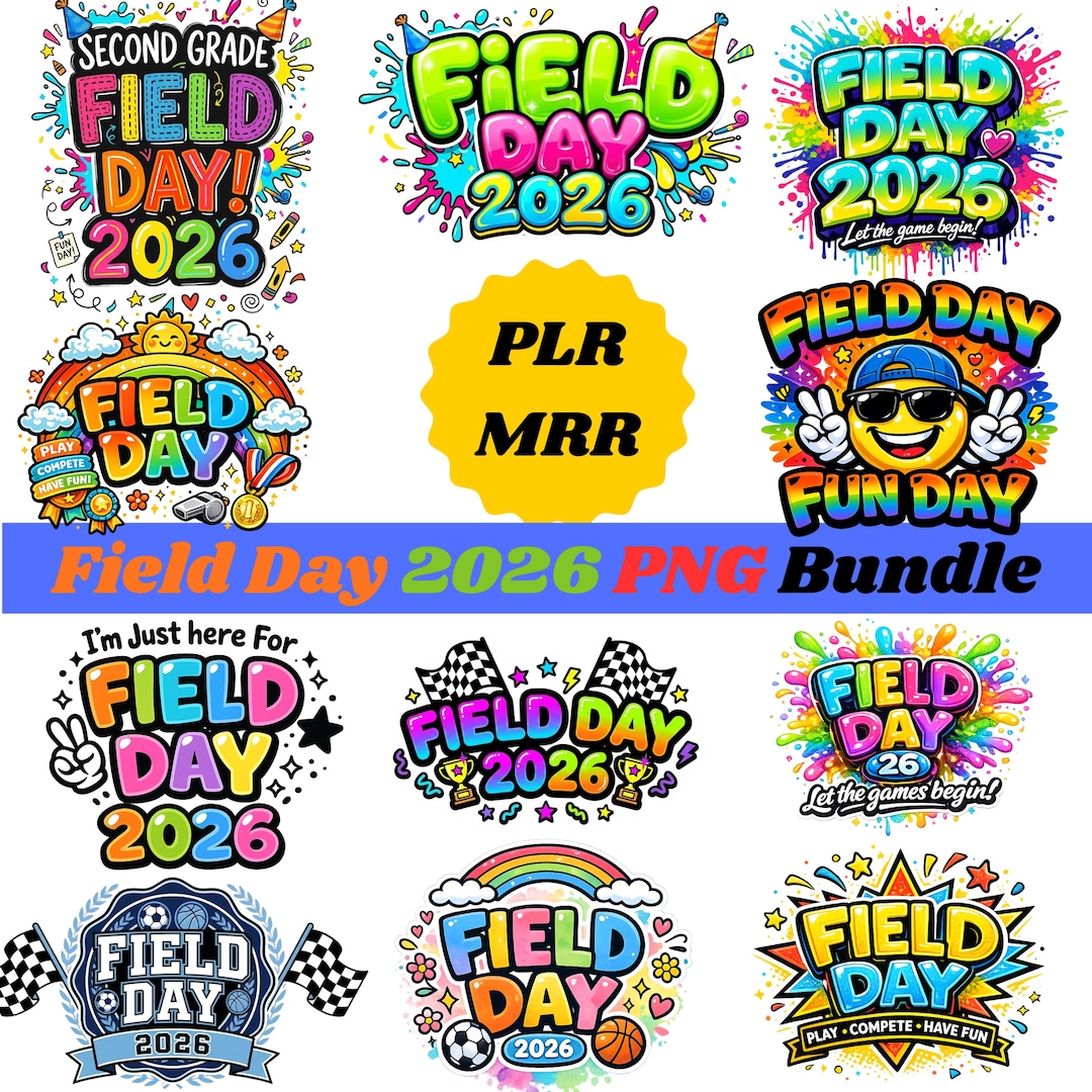 Field Day 2026 PNG Bundle, School Sports Day Sublimation Designs ...
