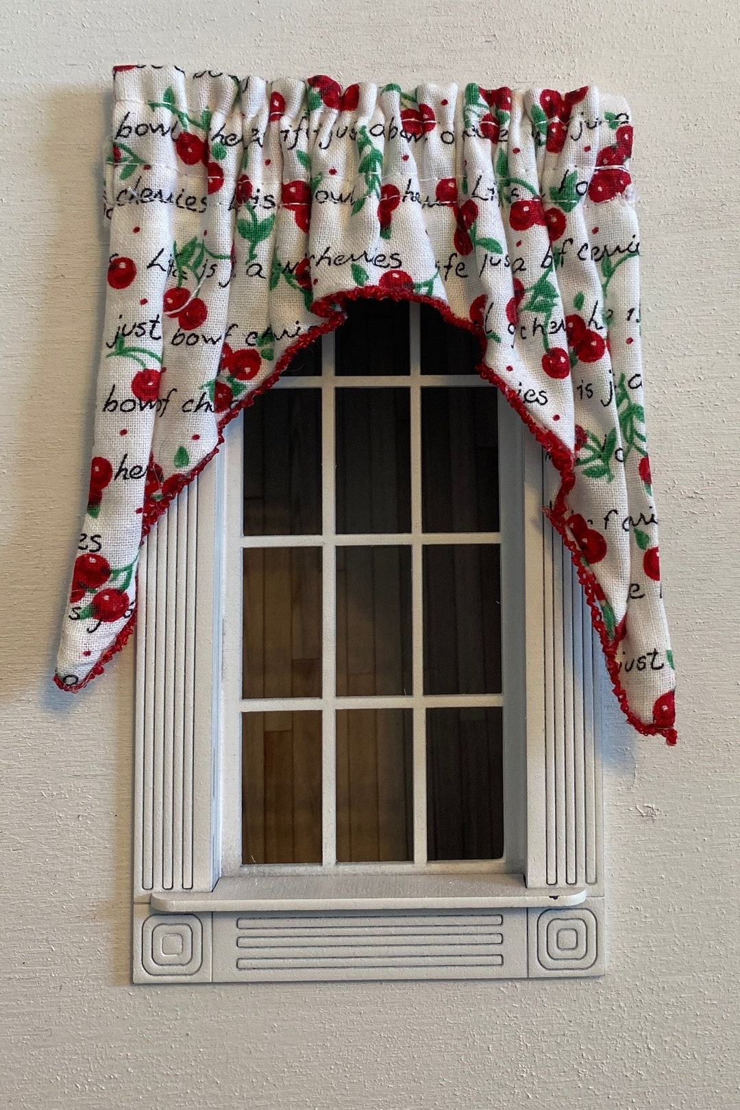 Dollhouse Miniature CURTAIN Window Treatment, Tapered Valence 1:12 ...