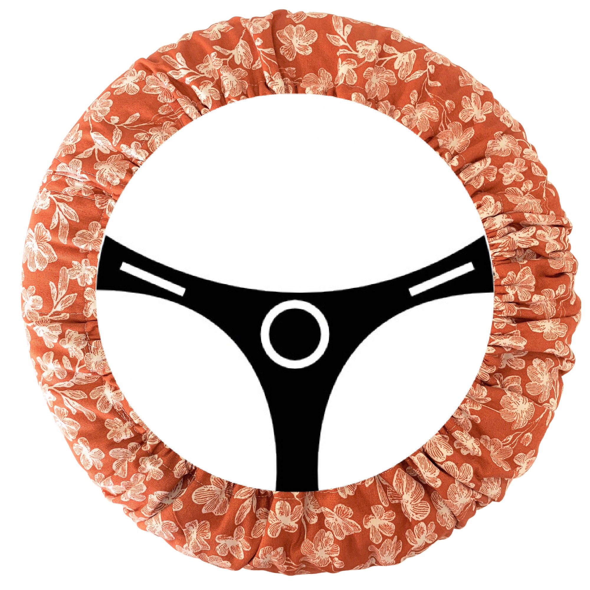 Rust Boho Floral Steering Wheel Cover sold by Carlos Santana | SKU ...