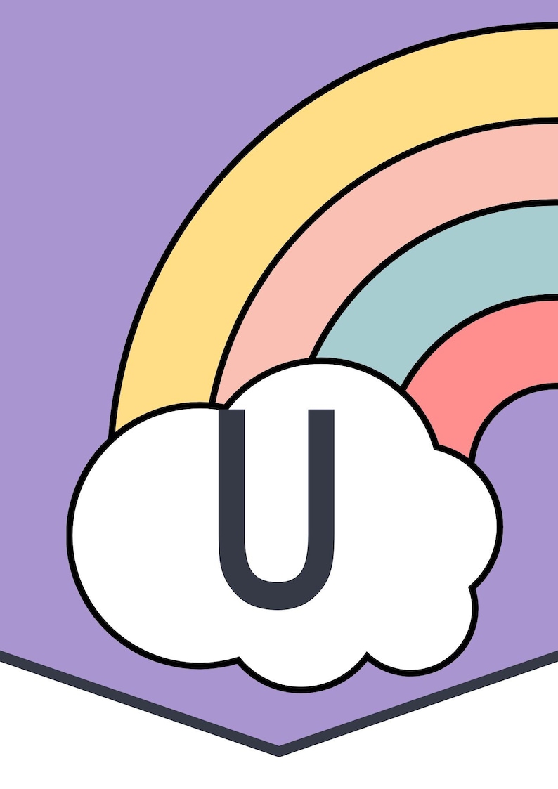 Alphabet Flashcard: Rainbow Cloud Letter T (digital Download) - Etsy