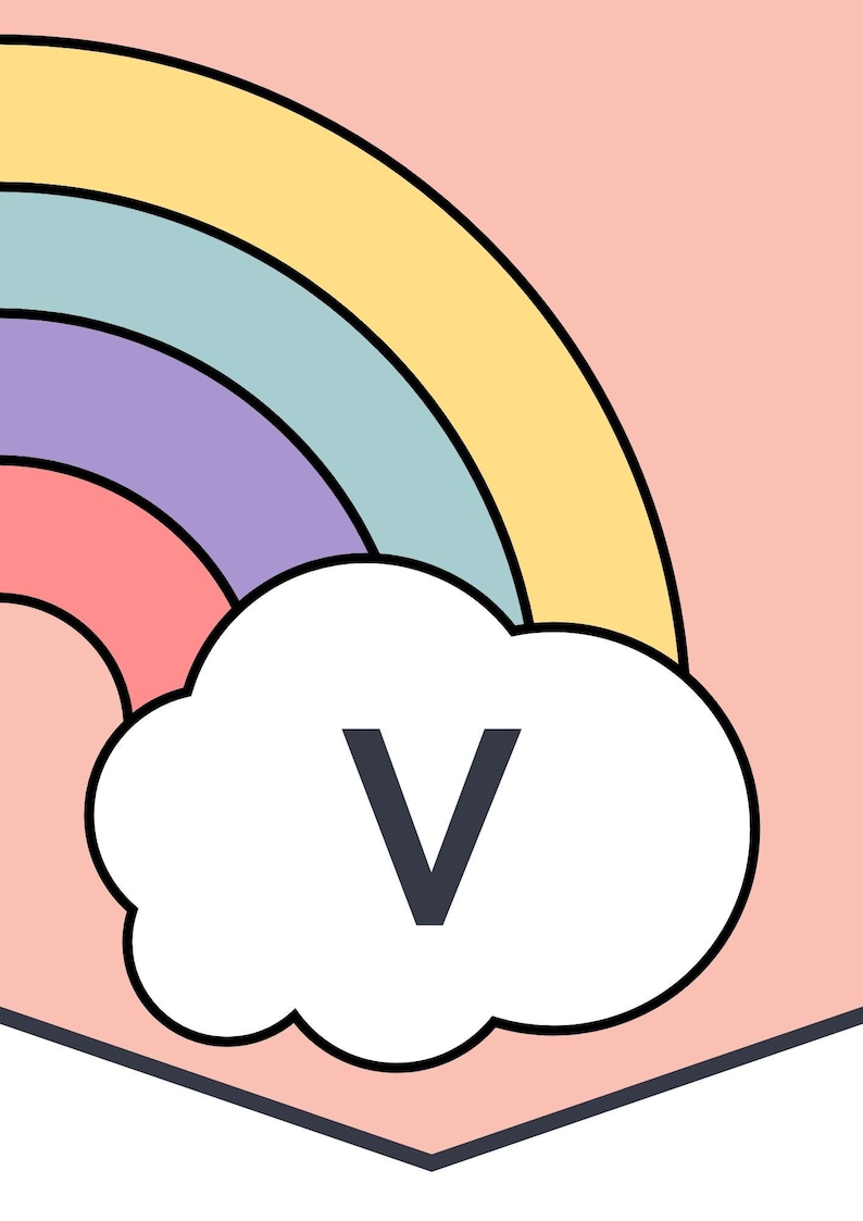 Alphabet Flashcard: Rainbow Cloud Letter T (digital Download) - Etsy