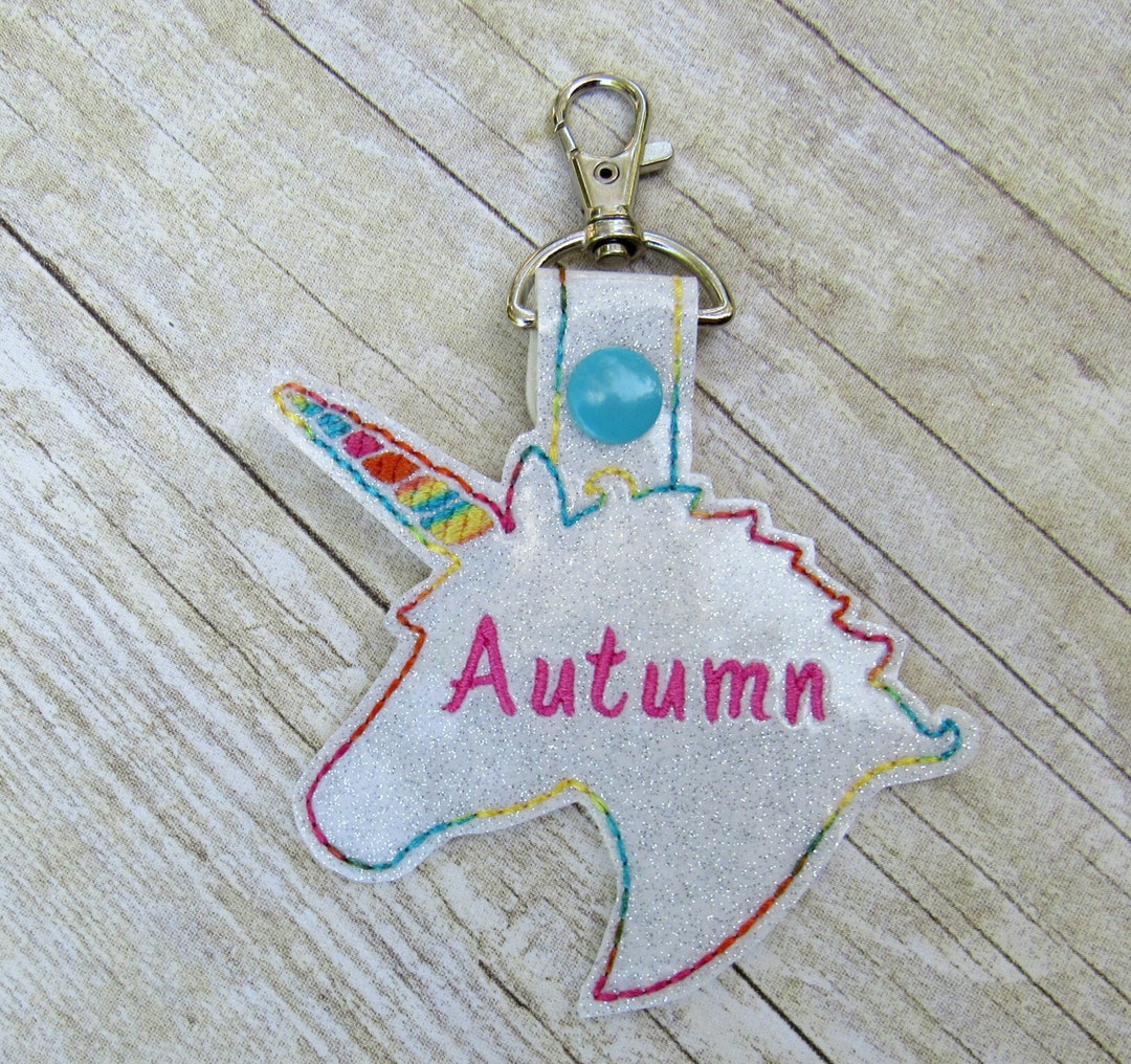 Unicorn Name Tag Unicorn Key Chain Backpack Tag Back to - Etsy