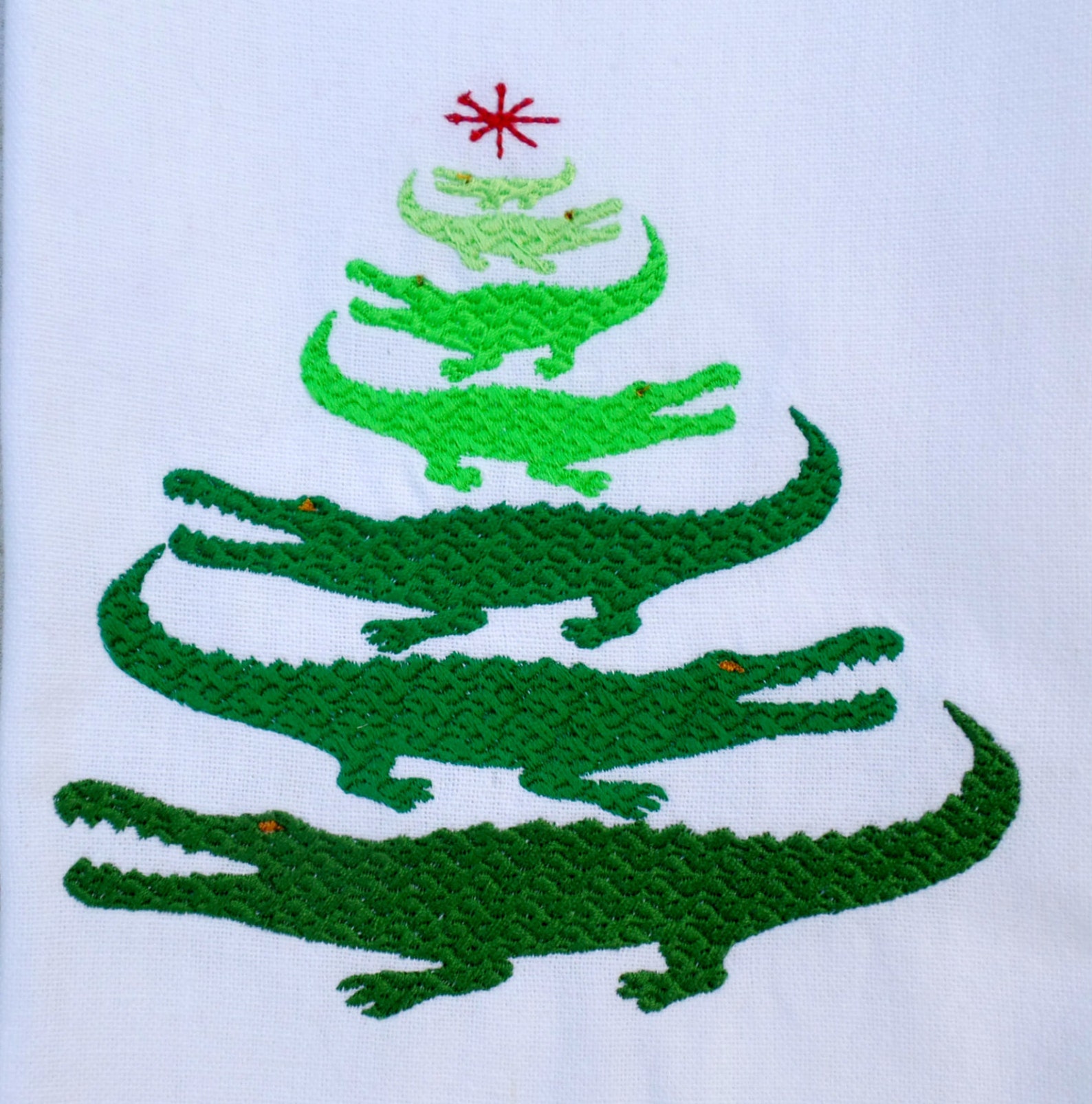 Gator Christmas Tree Alligator Christmas Kitchen Towels UF - Etsy