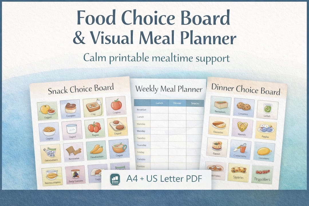 Food Choice Board & Visual Meal Planner | Printable Mealtime Support ...