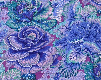1 Yard Curly Kale Red Philip Jacobs for Kaffe Fassett Cotton Fabric ...