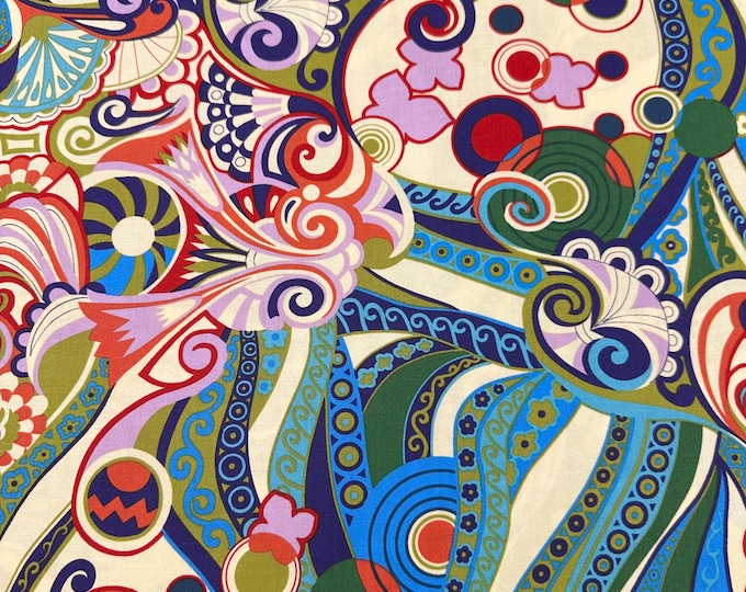 1 Yard Alexander Henry Bascha 2007 OOP Cotton Fabric, Retired HTF Retro ...