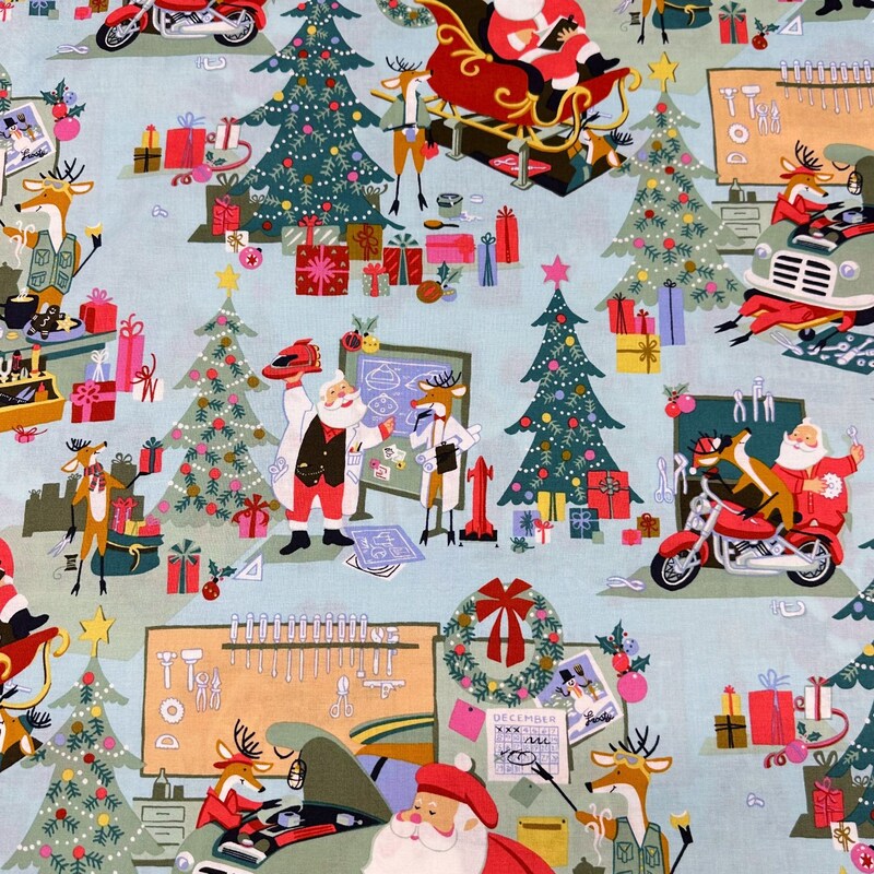 Vintage Santa Fabric - Etsy