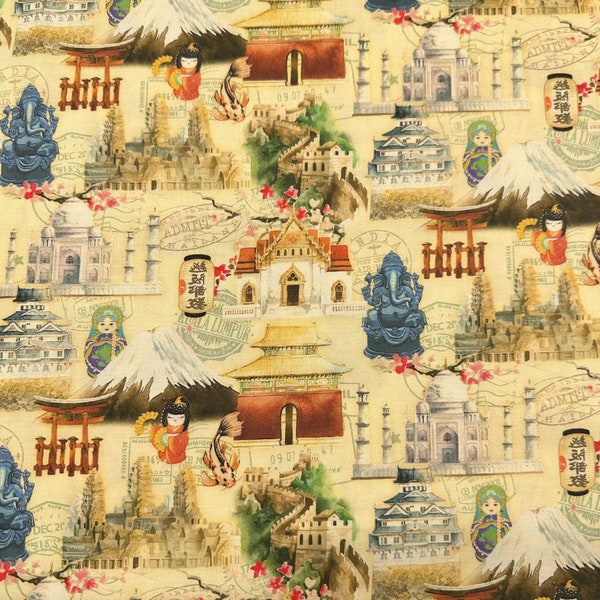 Asian Print Fabric - Etsy