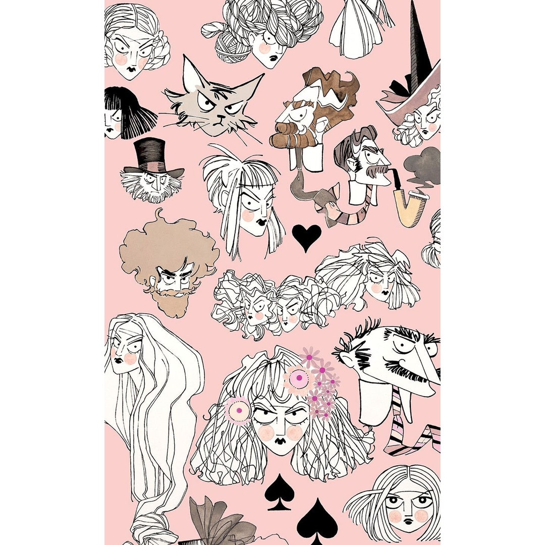 1 Yard Ghastlie Hairdos and Don'ts Blush 9067B Cotton Fabric by ...