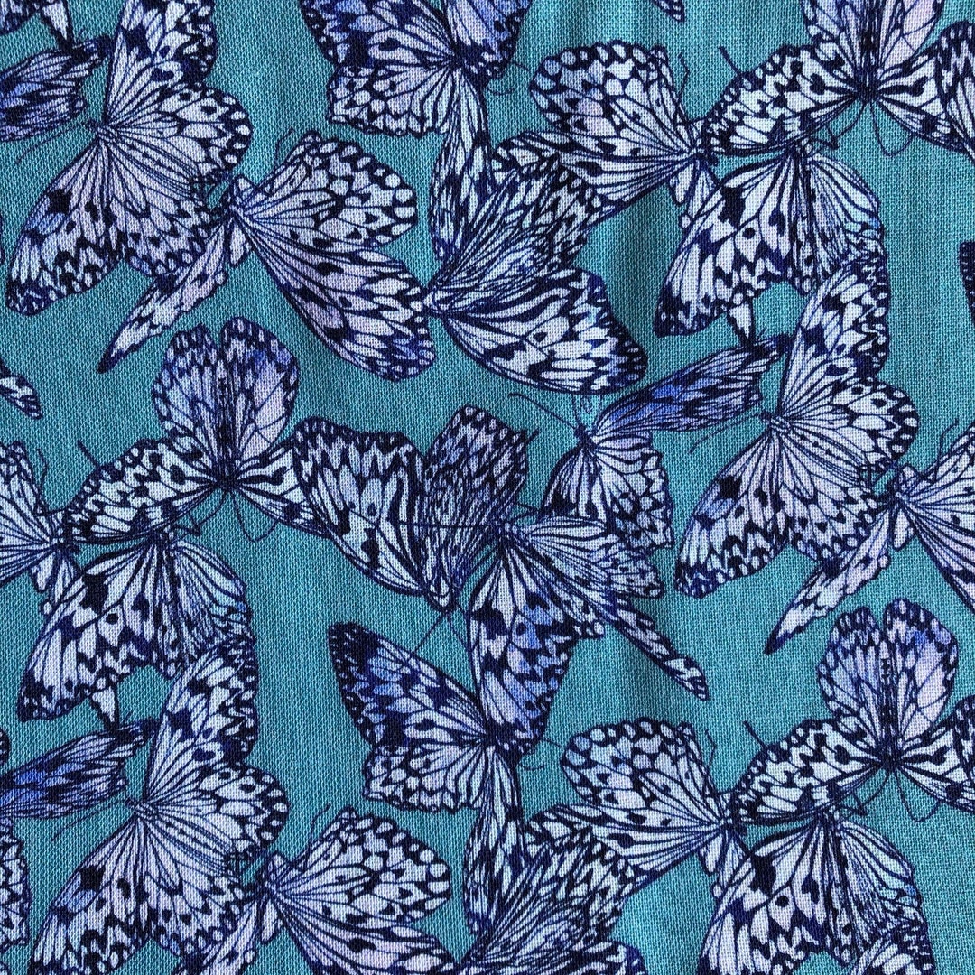 SALE 1 Yard Kate Ward Thacker Feathered Beauty Butterflies Cotton ...