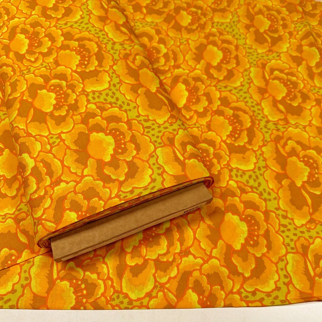 1 Yard Tonal Floral in Gold Kaffe Fassett Collective Cotton Fabric ...