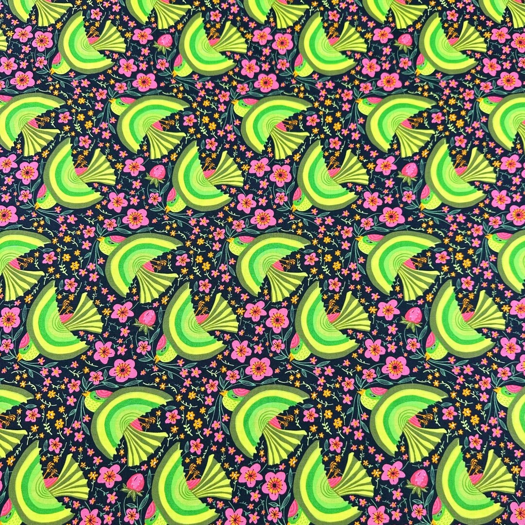 1 Yard Summer Love Fly Birdie Fly in Navy Fabric by Cora Dantini, Free ...