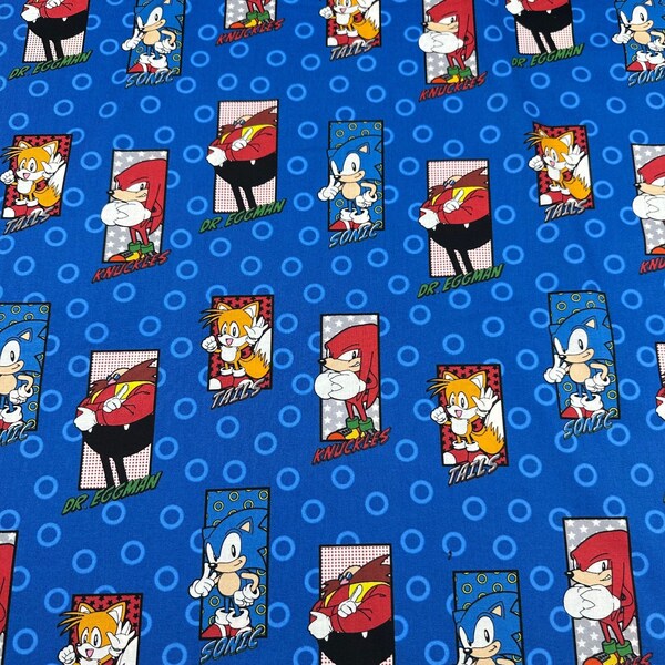 Sonic the Hedgehog Fabric 1 Yard - Etsy