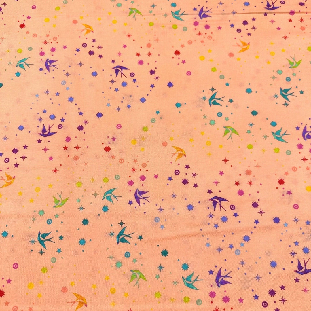 1 Yard Tula's True Colors Tula Pink Fairy Dust Sherbet Cotton Fabric ...